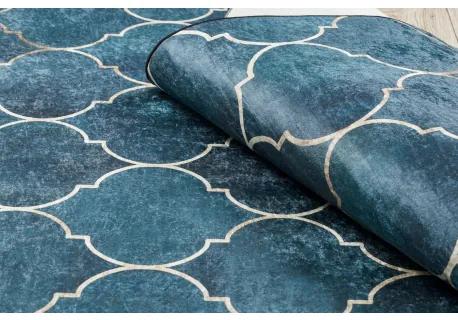 Dywany Luszczow Kusový koberec ANDRE pratelný 1181 Marocká mřížka protiskluz, modrý Rozměr koberce: 120 x 170 cm