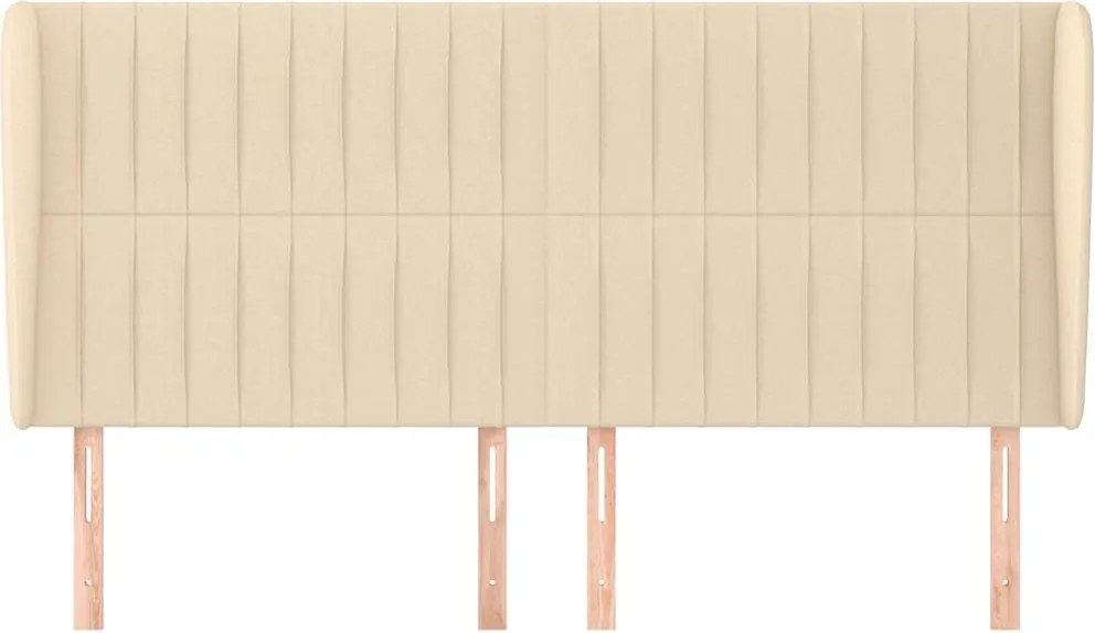Čelo postele typu ušák krémové 203x23x118/128 cm textil 3118221