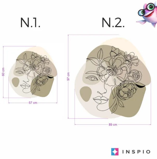 Moderní samolepka na zeď - Ženský obličej