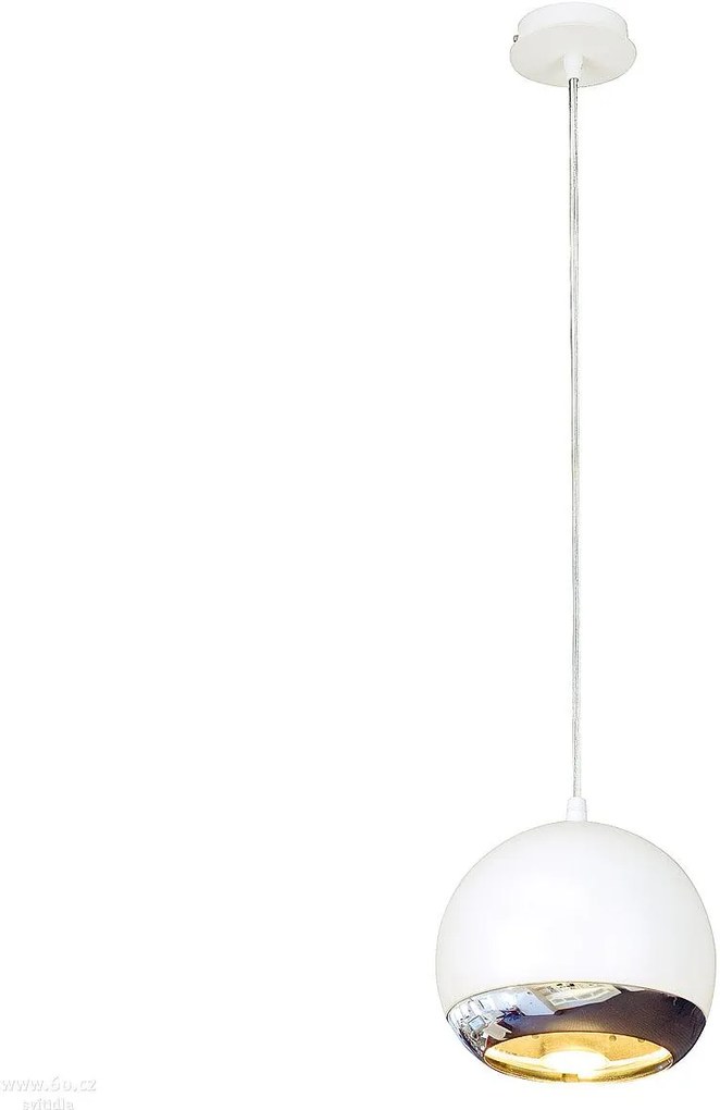 SLV Big White 133481 Light Eye 150, závěsné svítidlo, 1x75W GU10 QPAR111, bílá/chrom, prům. 14,5cm