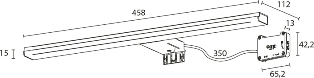 Sapho Felina LED osvětlení zrcadla 10W 458 x 15 x 112 mm chrom FE045
