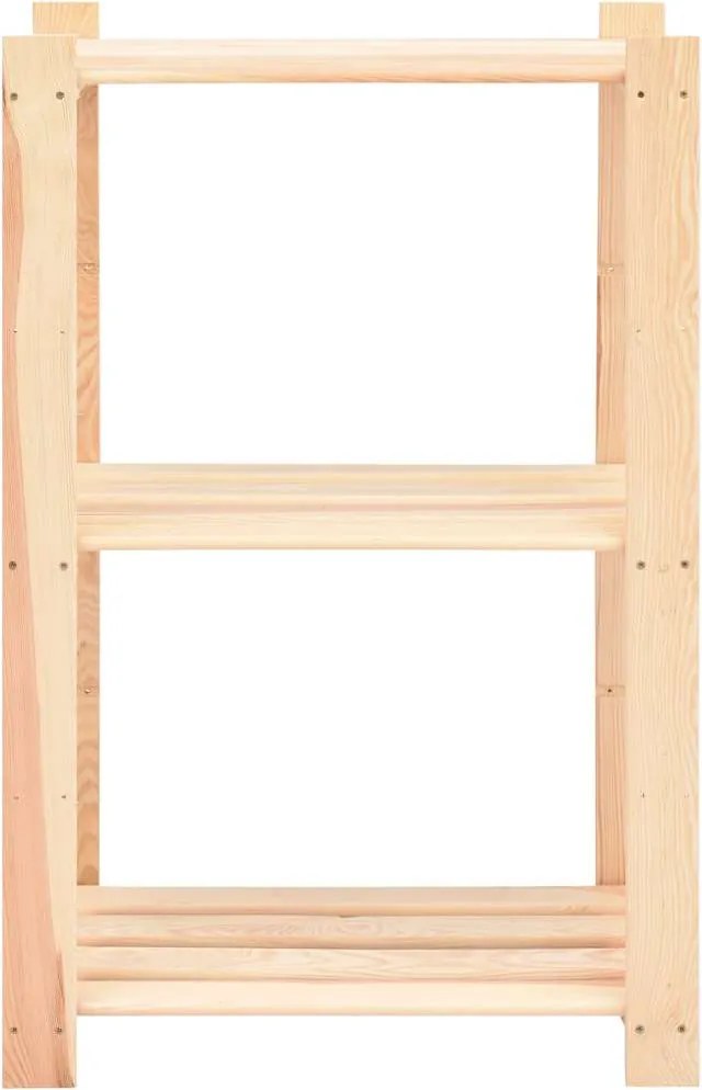 Úložný regál 3 police 60 x 38 x 90 cm masivní borovice 150 kg 286201