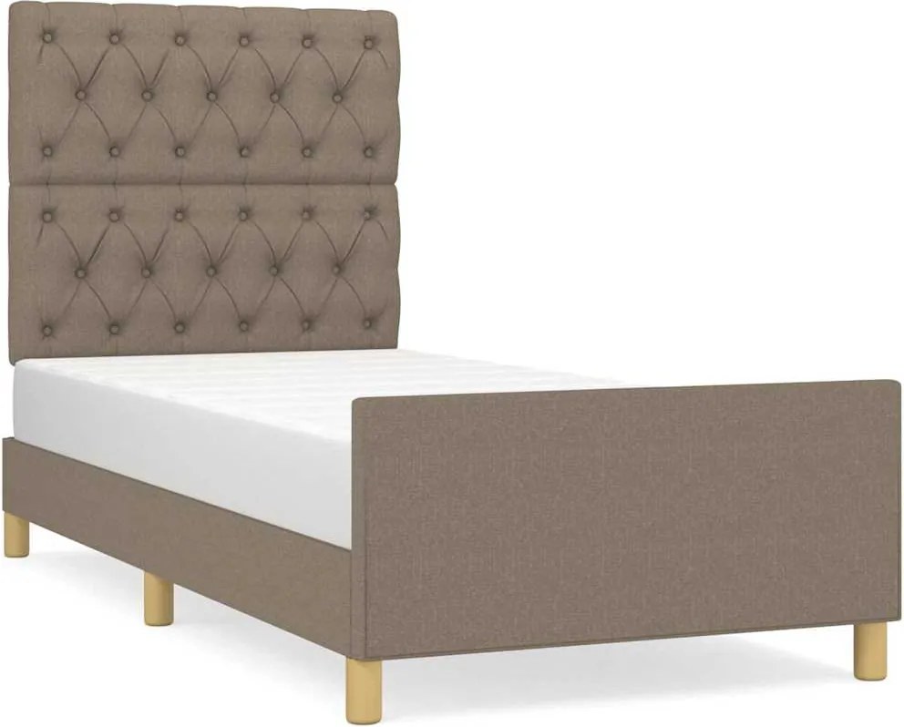 Rám postele bez matrací taupe 80x200 cm textil 3125256