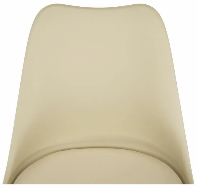 Tempo Kondela Plastová jídelní židle BALI 2 NEW, capuccino vanilková/buk