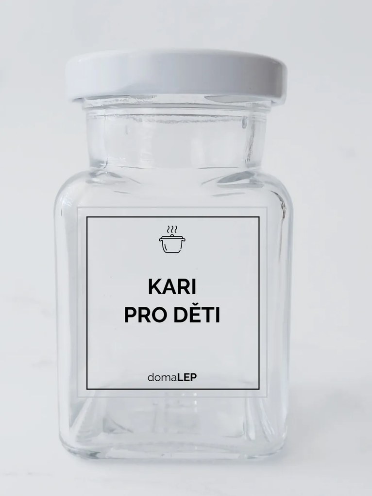 Samolepka na kořenky KARI PRO DĚTI průhledná 5 × 5 cm tučné písmo