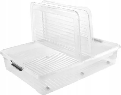 Úložný box s víkem a kolečky pod postel, KEEEPER CLIPBOX LEO 53L, 77 x 58 x 16 cm