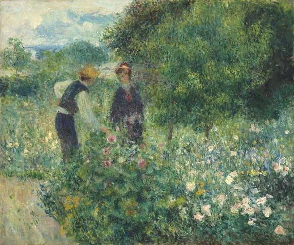 Pierre Auguste Renoir - Obraz, Reprodukce - Picking Flowers, 1875 | BIANO