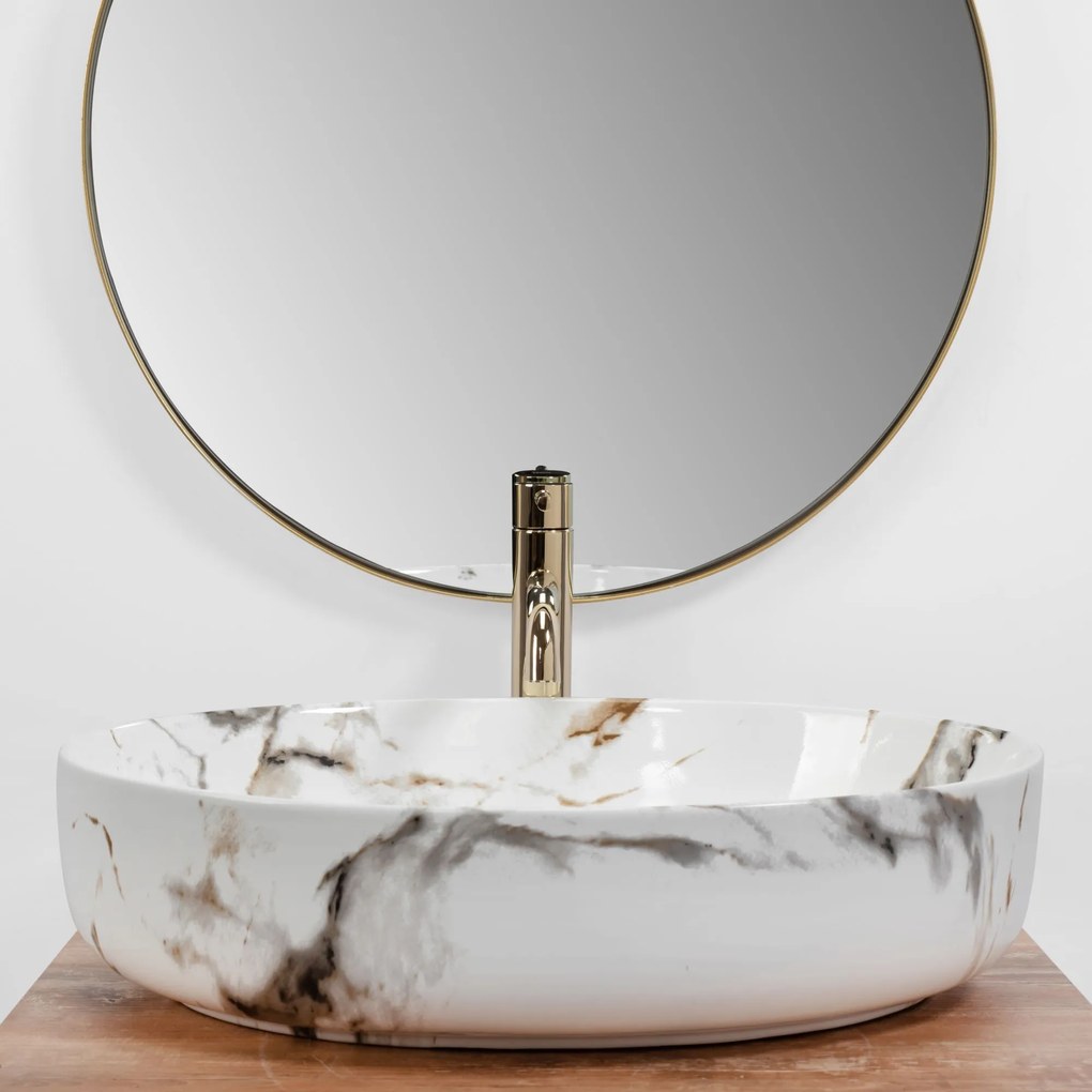 Rea Queen umyvadlo, 55 x 42 cm, imitace kamene-Carrara, REA-U1232