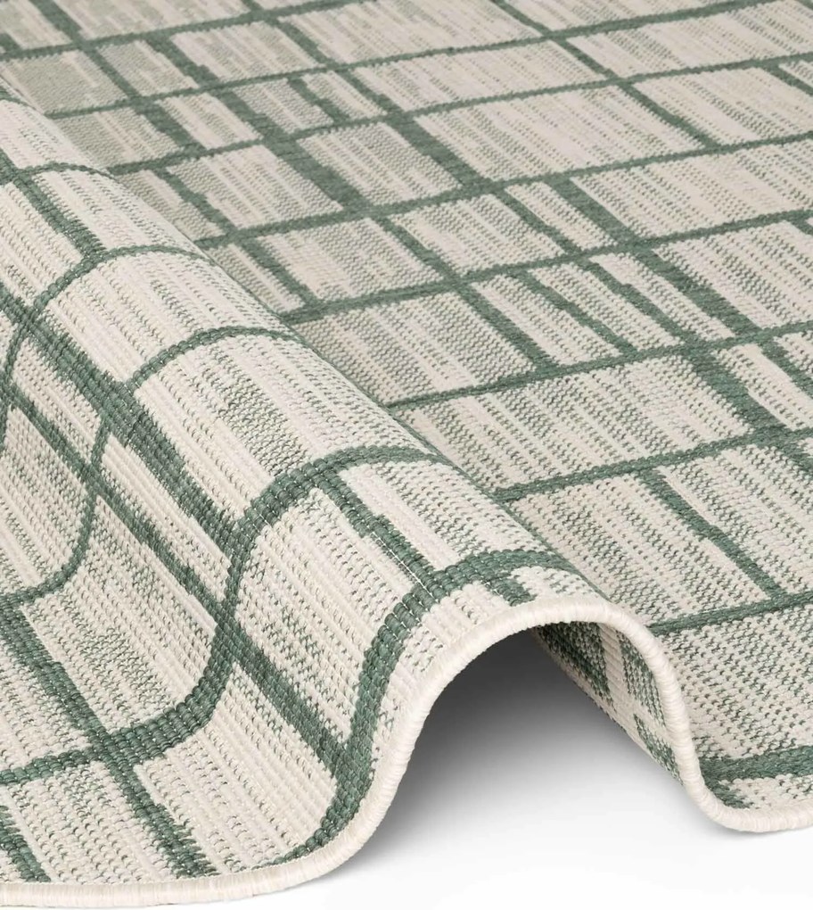 Ted Baker, Kusový koberec Ted Baker Haringey 106389 Green White kruh, 160x160, zelená, chodba / předsíň