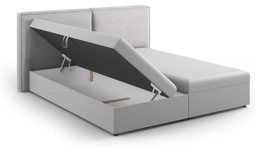 Světle šedá boxspring postel s úložným prostorem 160x200 cm Arendal – Cosmopolitan Design