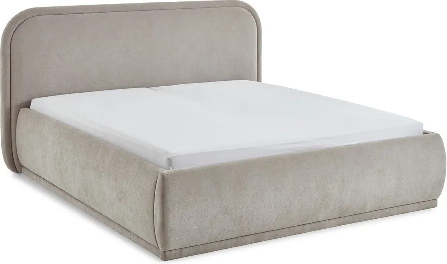 Béžová čalouněná dvoulůžková postel s úložným prostorem s roštem 180x200 cm Soma – Meise Möbel