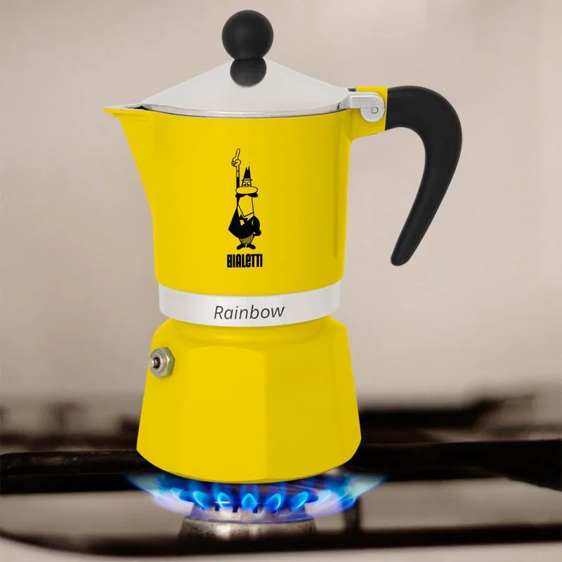 Bialetti Moka kávovar Rainbow na 3 šálky žlutá