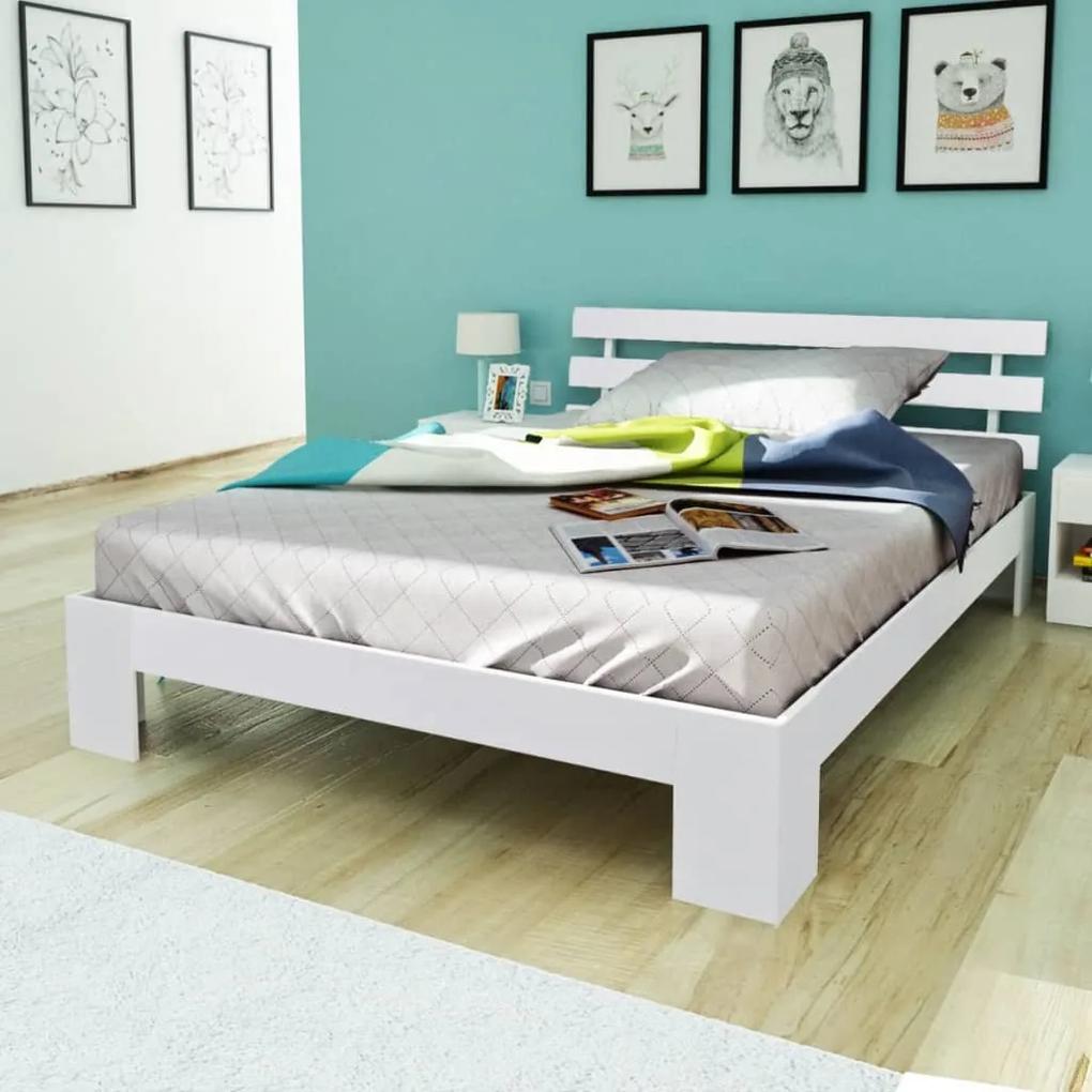 242505 vidaXL Rám postele bílý masivní borové dřevo 140 x 200 cm