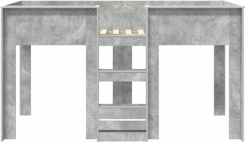 Patrová postel pro děti Betonově šedá 100 x 200 cm 3410502