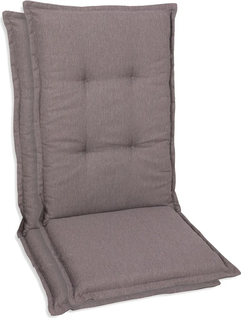 Go-De Textil Sada zahradních podsedáků Uni (vysoká opěrka, 2 kusy, šedohnědá)