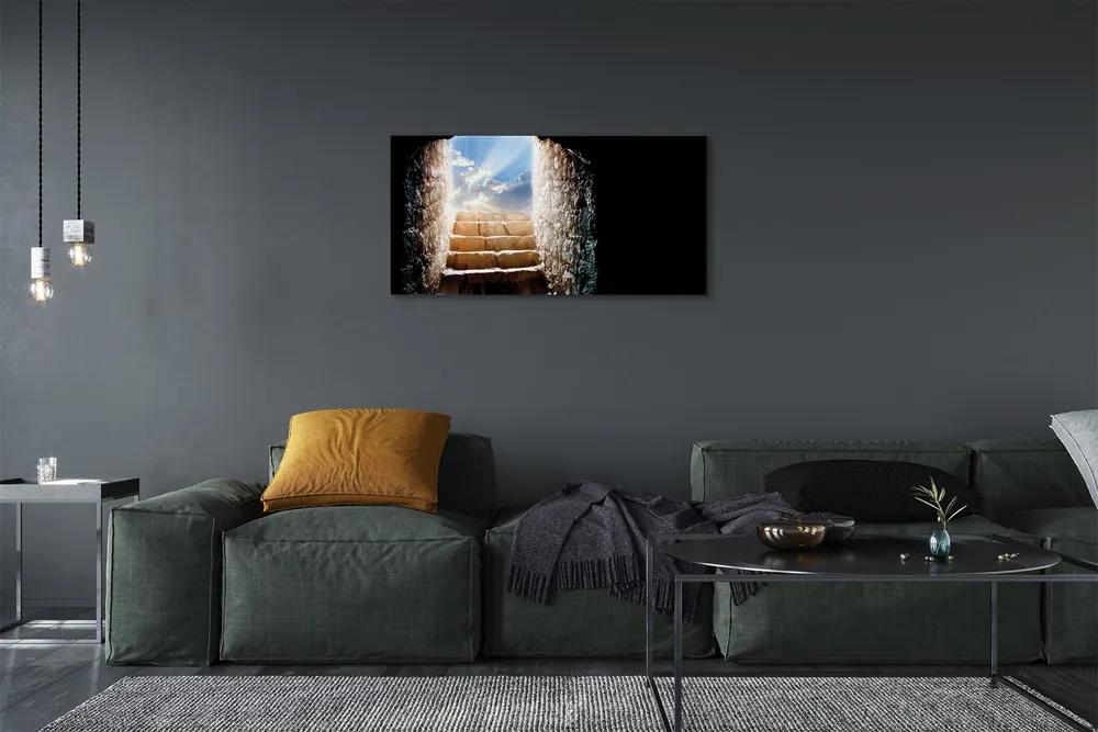 Obrazy na plátně schody slunce 125x50 cm