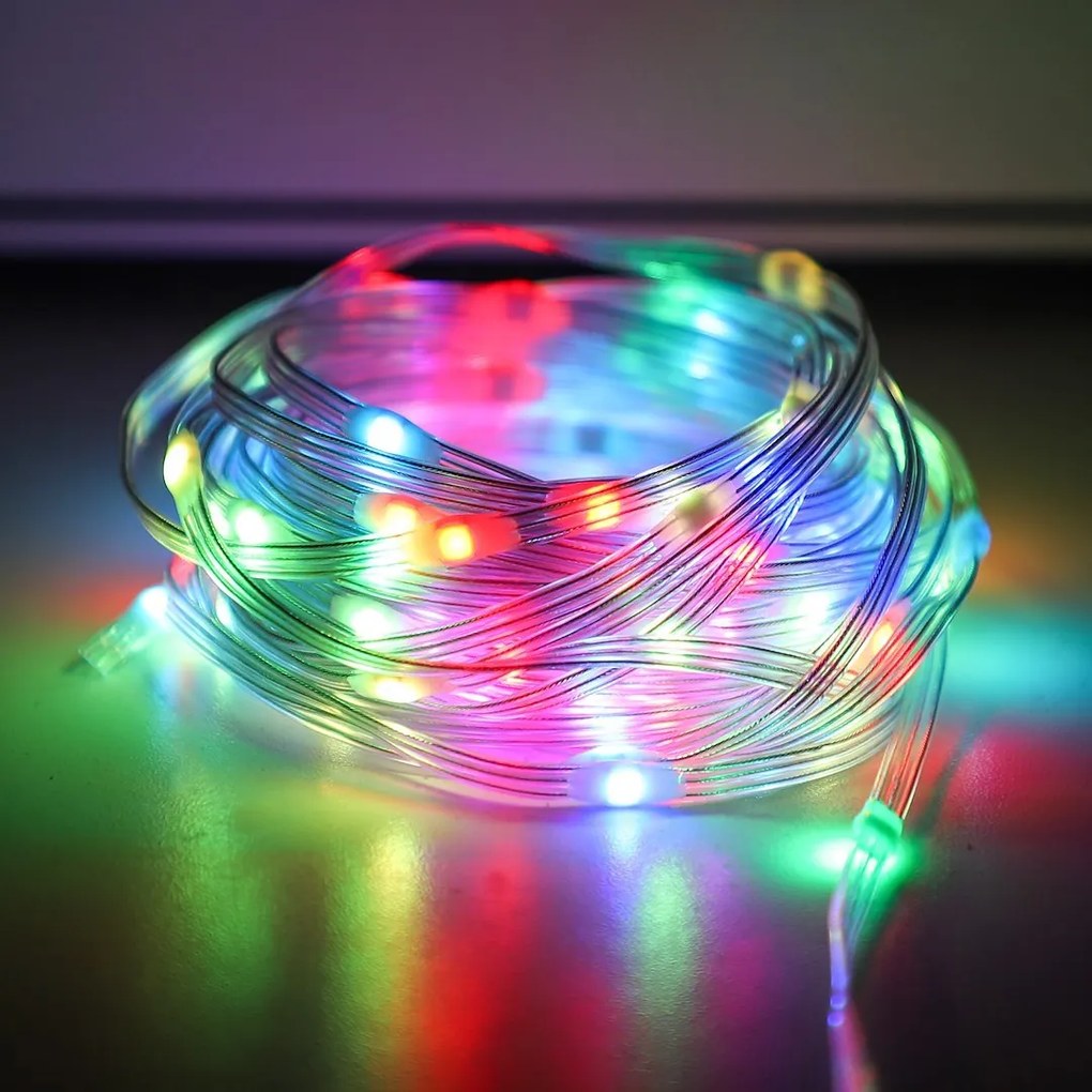 LED světelný řetěz Wizard, 10m, RGB, ovladač