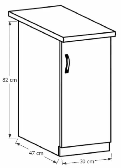 Dolní kuchyňská skříňka D30 Provense (bílá + sosna andersen) (P). 1015158