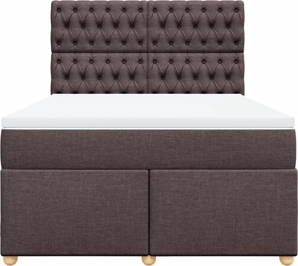 Box spring postel s matrací tmavě hnědá 160x200 cm textil 3293641