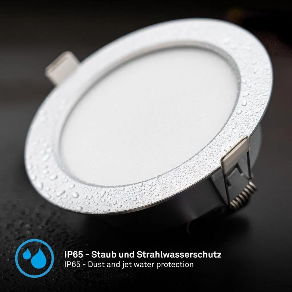 BRI 3945034 Fungo vestavné bodové svítidlo 100mm 3ks sada - 7W, 700lm, LED, stmívatelné, IP65, matný chrom - BRILONER