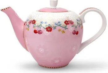 Pip Studio Floral Cherry Mini čajová konvice růžova 750ml