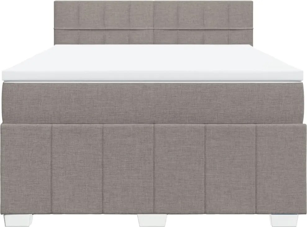 Box spring postel s matrací taupe 160x200 cm textil 3289423