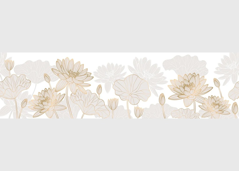 Samolepící bordura na zeď Zlaté Chryzantémy | 5 m x 13.8 cm | DWB8437