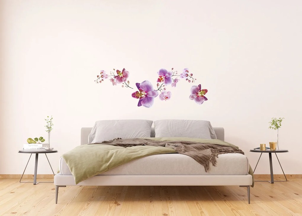 Samolepka na zeď Fialové Orchideje | 65 x 85 cm | DF0466