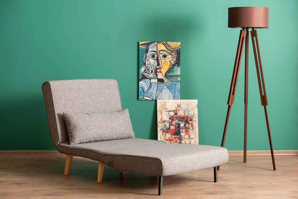 Designové rozkládací křeslo Felicitas světle šedé
