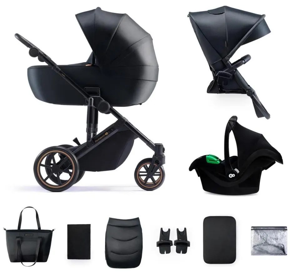 KINDERKRAFT SELECT - Kombinovaný kočárek 3v1 PRIME 2 Premium Venezian black