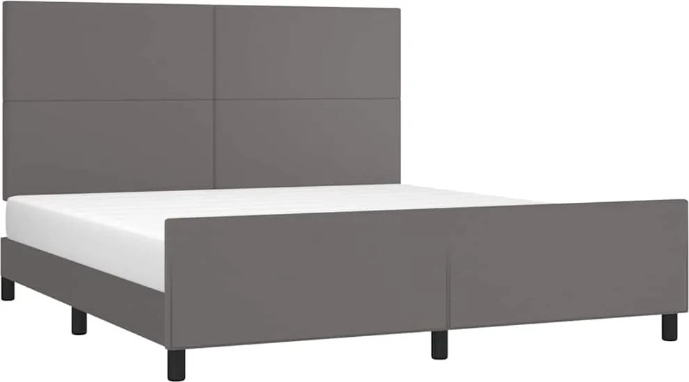 Rám postele s čelem šedý 160x200 cm umělá kůže 3125461