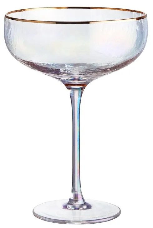 SMERALDA Sada sklenic na sekt se zlatým okrajem 400 ml 4 ks