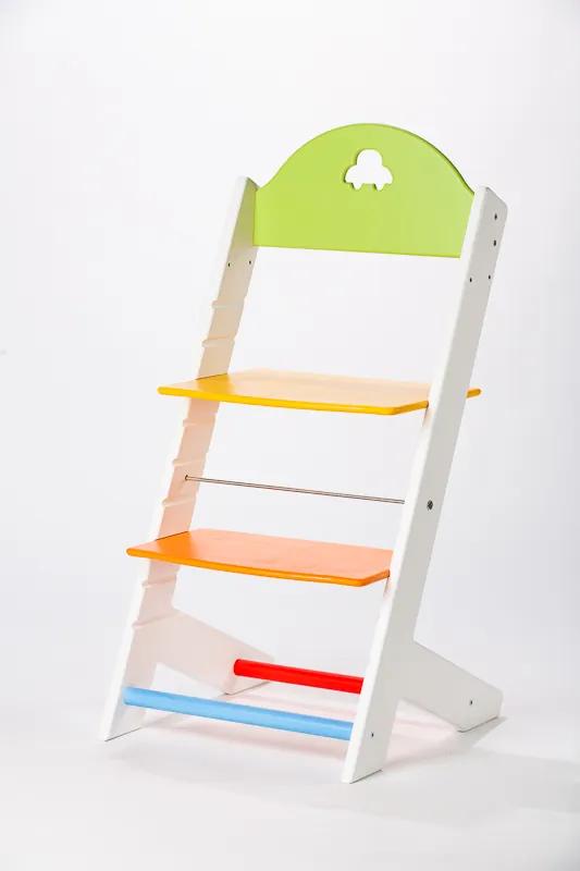 Lucas Wood Style rostoucí židle MIXLE -  bílá/barevný mix rostoucí židle MIXLE: Medvídek
