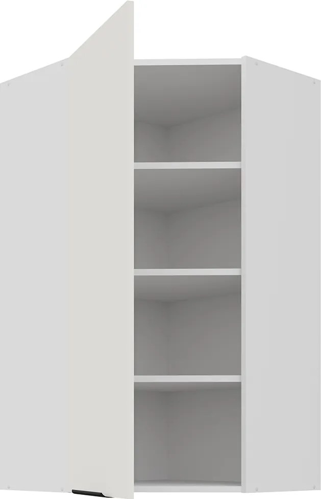 ARIA wh | horní kuchyňská skříňka 60x60 GN-108 1F (45°) rohová s policemi | 60x60 cm | EXTRA VYSOKÁ | bílá