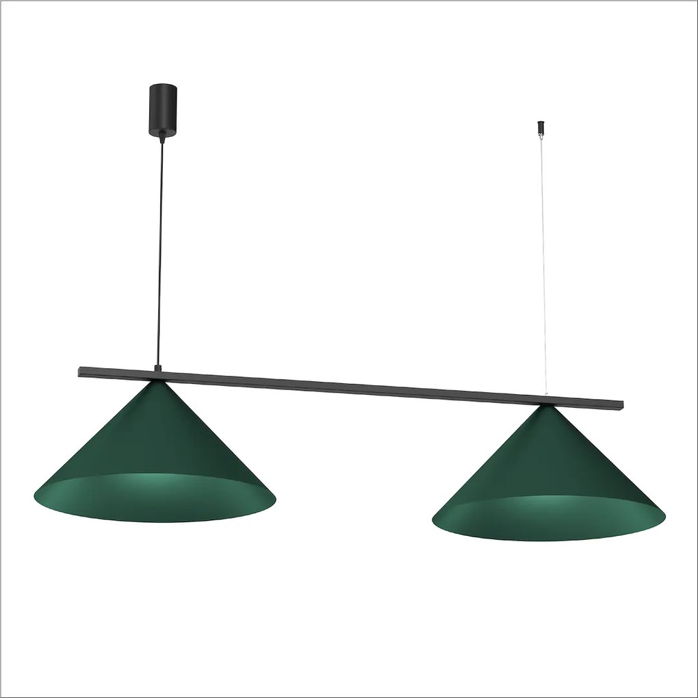 Závěsné svítidlo Capital, 2x zelené kovové stínítko, (fi 46cm), gr