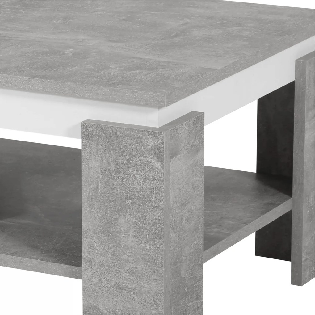 Konferenční stolek, beton/bílá, PIANI