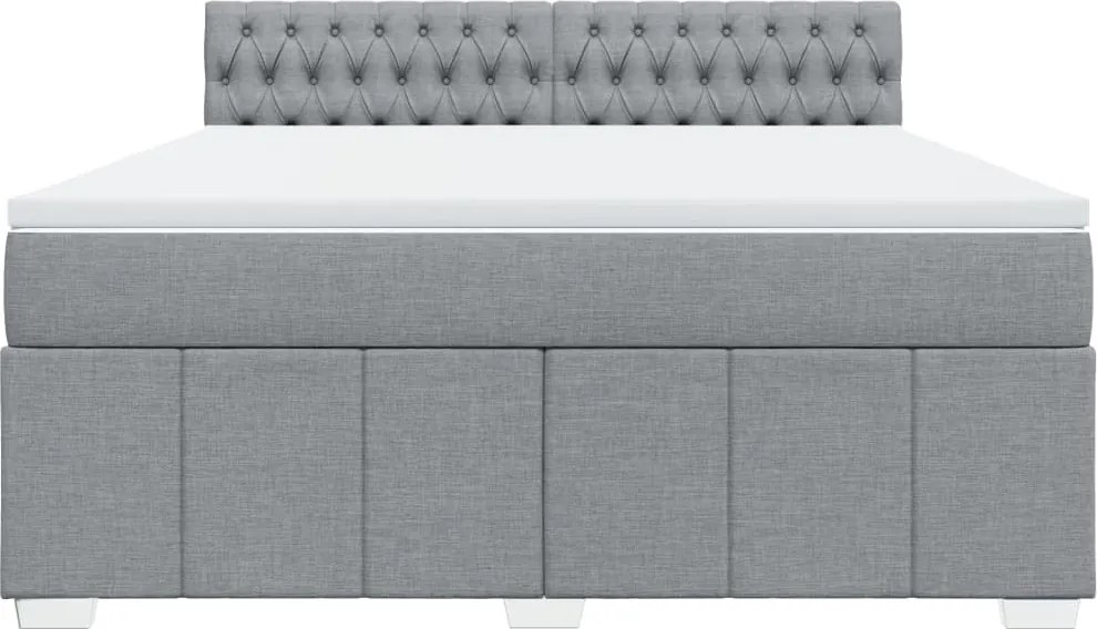 Box spring postel s matrací světle šedá 180 x 200 cm textil 3289454