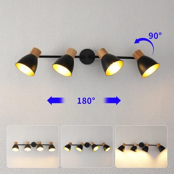 Brilagi - Bodové svítidlo ODENSE 4xE14/10W/230V kaučukovník/černá