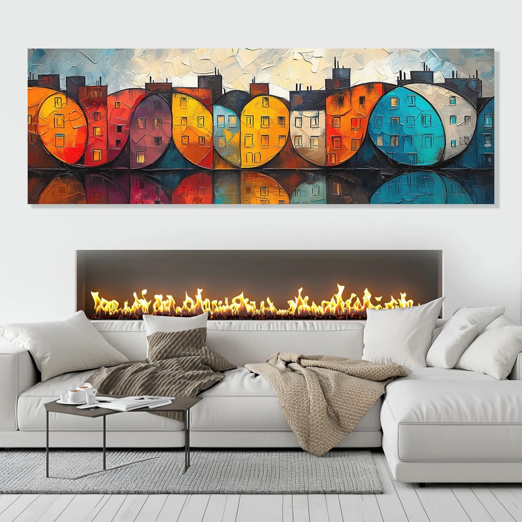 Obraz na plátně - Jarní odlesky v Oslu FeelHappy.cz Velikost obrazu: 120 x 40 cm