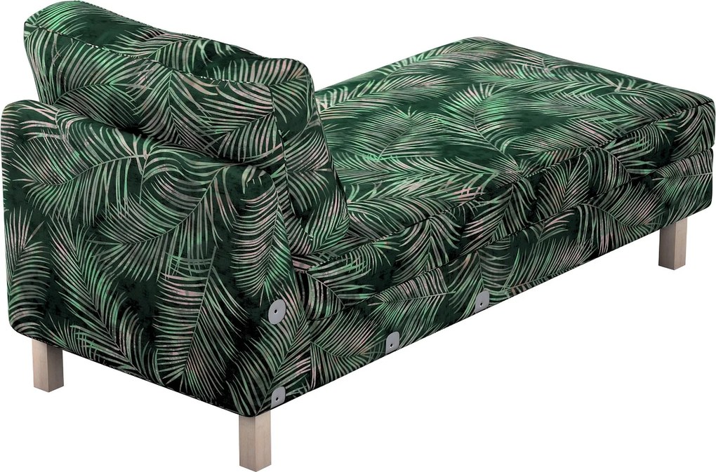 Potah na přídavný šezlong IKEA Karlstad, krátký barva zelená látka sametová, vzorované