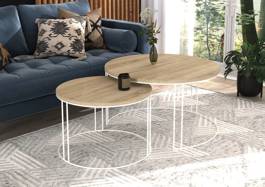 ADRK Furniture Konferenční stolek 2v1 ETTA CT-ETT-W-S