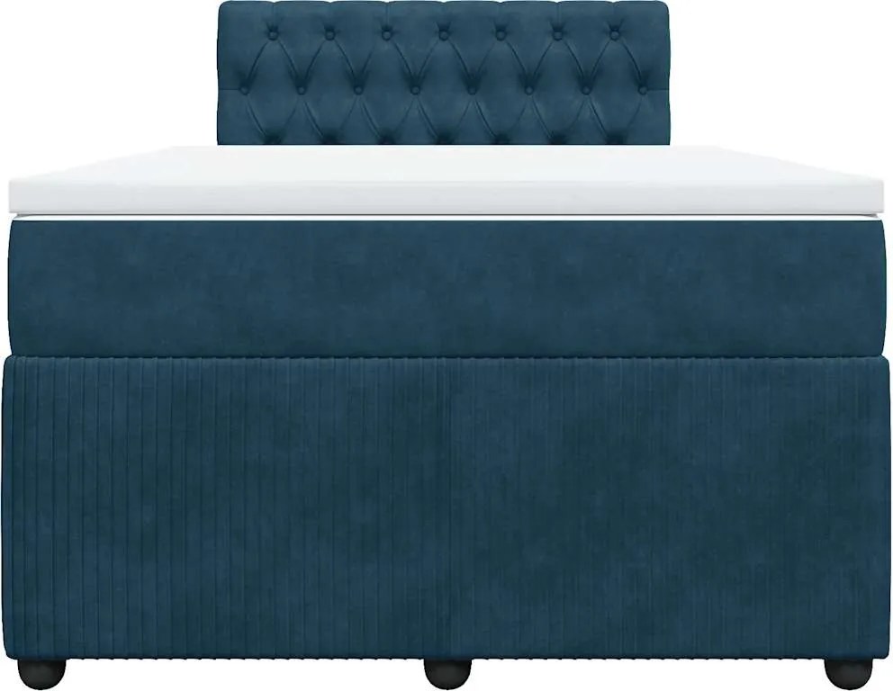 Box spring postel s matrací modrá 120 x 190 cm samet 3289996