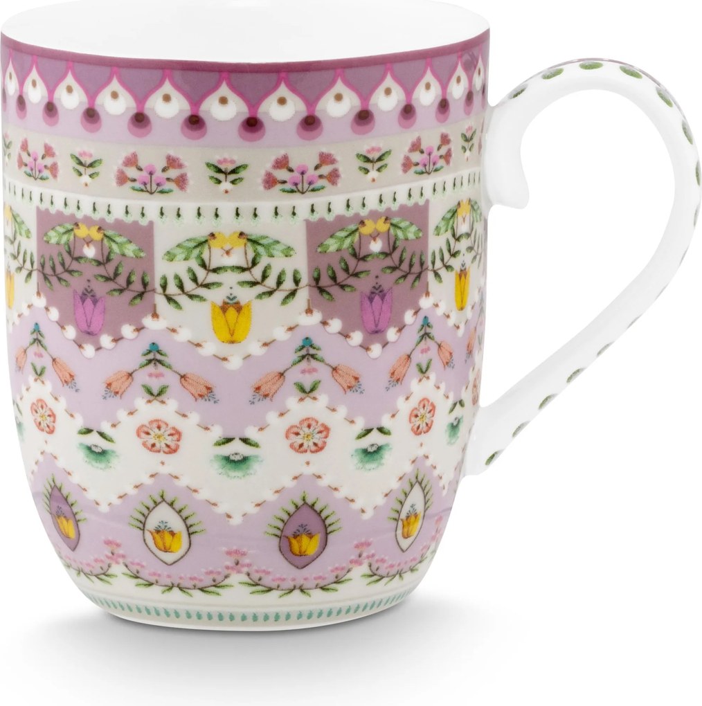 Pip Studio Lily & Lotus sada 2 hrnků 180ml, lila (sada 2 hrnků v dárkovém balení)