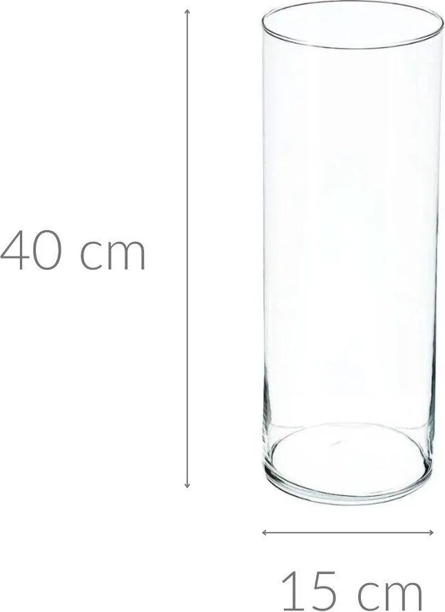 Skleněná váza CYLINDER, 40 cm
