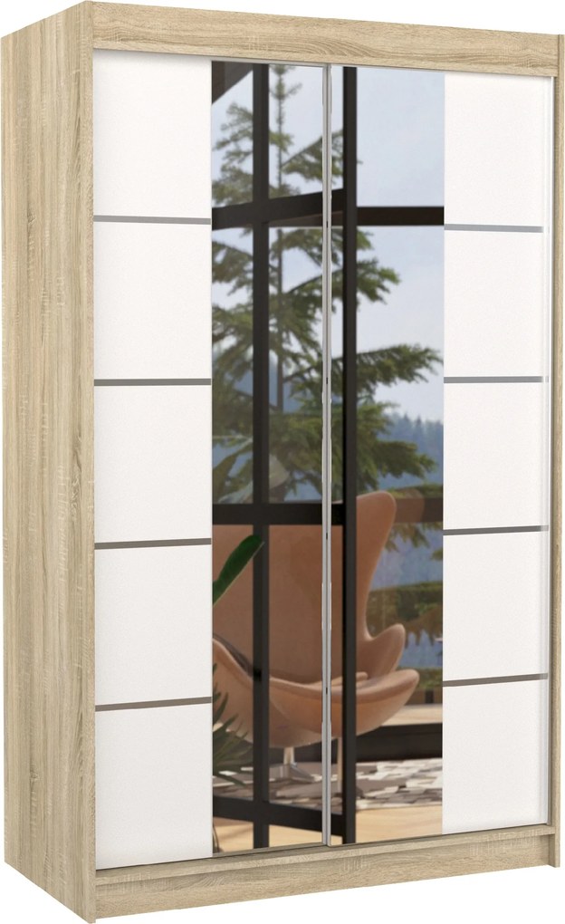 ADRK Furniture Skříň posuvná se zrcadlem GENUA 120 ADRK-SW-GEN-SW-120