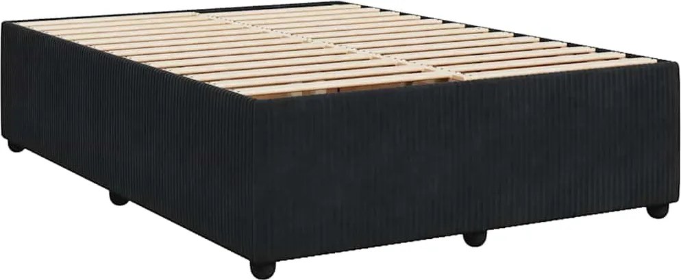 Box spring postel s matrací černá 160x200 cm samet 3285652