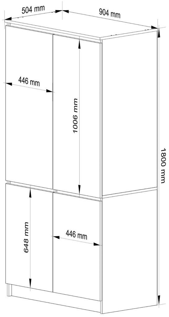 Šatní skříň CLP S90/4D bílá