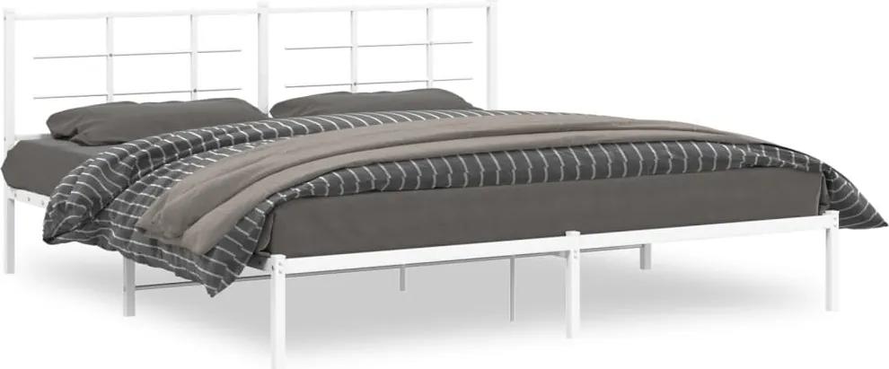 vidaXL Kovový rám postele s čelem 200 x 200 cm [355617] Barva: Černá