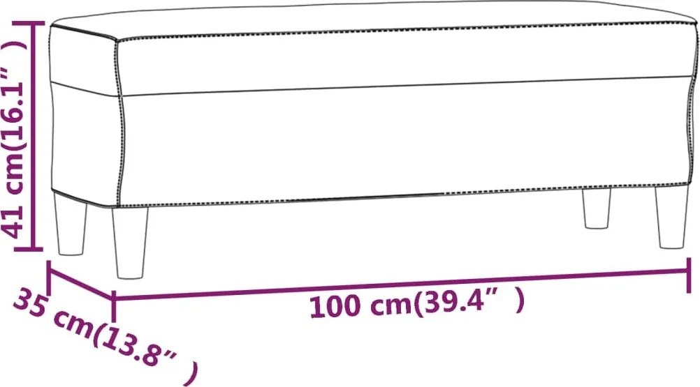 vidaXL Lavice 100x35x41 cm samet [349427] Barva: Žlutá