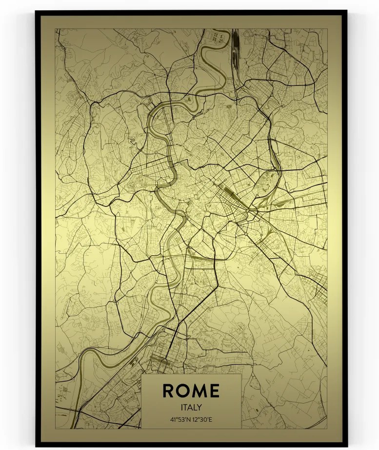 Plakát / Obraz Mapa Rome Samolepící plátno A4 - 21 x 29,7 cm